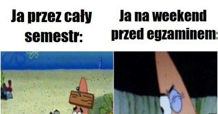 Ja przez cały semestr vs ja na weekend przed egzaminem memy, gify i ...