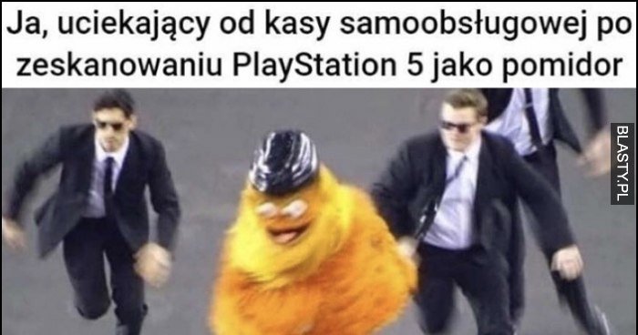 Ja uciekający od kasy samoobsługowej po zeskanowaniu PlayStation 5 jako ...