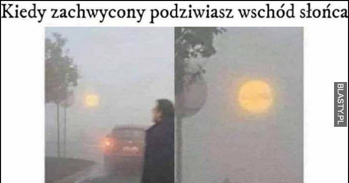 Kiedy zachwycony podziwiasz wschód słońca, aż w końcu okazuje się, że ...