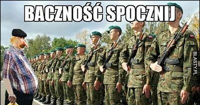 Baczność spocznij pierdnij odpocznij polak nosacz małpa wojsko ...