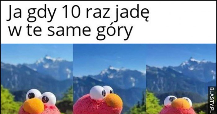 Ja gdy 10 raz jadę w te same góry Elmo cieszy się memy, gify i śmieszne obrazki facebook, tapety ...
