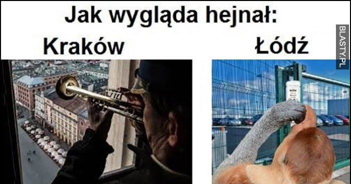 Jak wygląda hejnał Kraków vs Łódź porównanie pije małpkę na hejnał memy ...