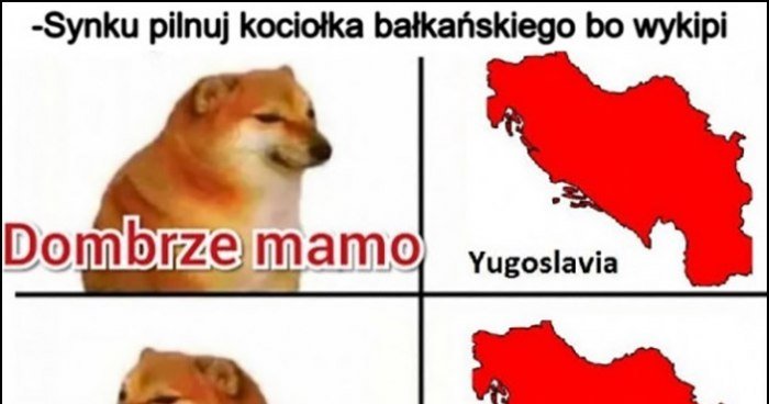 Synku pilnuj kociołka bałkańskiego bo wykipi pies pieseł doge cheems memy, gify i śmieszne ...